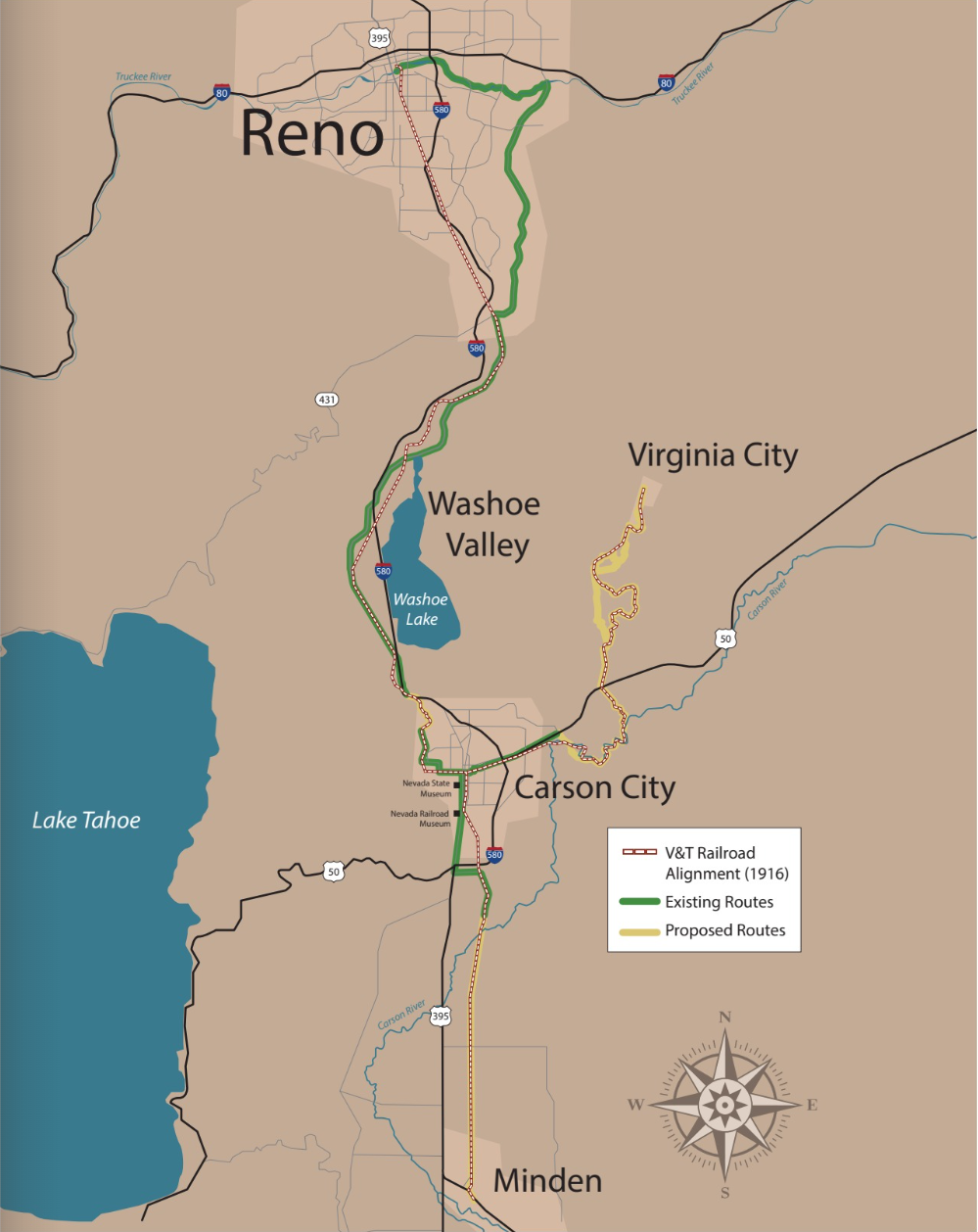 Trail Map - Historic Virginia & Truckee Trail